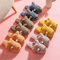 China Cartoon Triceratops Slippers Winter Couple Style Indoor Plush Warm Soft Bottom Home Indoor women closed shoes for sale