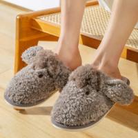 China 2021 Cartoon Slippers Women Cute Plush Warm Soft Home Thick Bottom Indoor Winter House Shoes Men Wholesale chunky shoes for sale