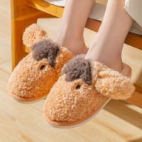 China 2021 Cartoon Slippers Women Cute Plush Warm Soft Home Thick Bottom Indoor Winter House Shoes Men Wholesale chunky shoes for sale