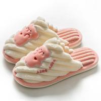 China Cute fashion solid color warm home indoor shoes soft plush PVC material anti-slip slippers autumn winter for sale