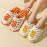 China High quality winter indoor slippers female cute breathable fabric couple style home warm bedroom shoes supplier for sale