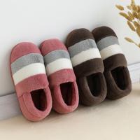 China New design simple style warm slippers women winter models 2021 non-slip soft plush couple bedroom shoes for sale