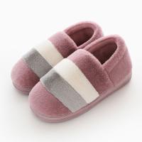 China New design simple style warm slippers women winter models 2021 non-slip soft plush couple bedroom shoes for sale