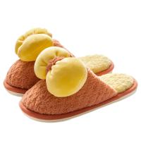 China Women new design cartoon bow home shoes autumn winter factory price breathable fabric slippers in stock for sale