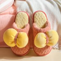 China Women new design cartoon bow home shoes autumn winter factory price breathable fabric slippers in stock for sale