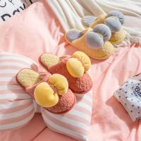 China High quality custom home closed toe slipper ladies cartoon bowknot indoor anti-slip bedroom shoes winter for sale