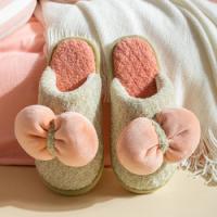 China High quality custom home closed toe slipper ladies cartoon bowknot indoor anti-slip bedroom shoes winter for sale