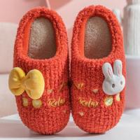 China Cheap bowknot and rabbit cartoon shape bedroom closed toe slippers Couple Style non-slip household shoes women for sale