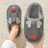 China Custom Slippers Women Winter Cartoon closed toe Home Waterproof upper Soft Bottom indoor Anti-Slip House Men for sale