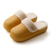 China 2021 new waterproof simple style slippers women winter warm non-slip couple removable home indoor shoes for sale