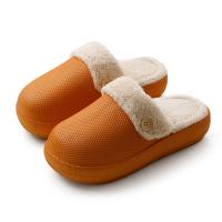 China 2021 new waterproof simple style slippers women winter warm non-slip couple removable home indoor shoes for sale