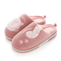 China 2021 new design cute cat slippers female winter warm cartoon couple thick bottom non-slip home indoor shoes for sale