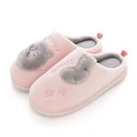 China 2021 new design cute cat slippers female winter warm cartoon couple thick bottom non-slip home indoor shoes for sale