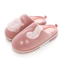 China 2021 new design cute cat slippers female winter warm cartoon couple thick bottom non-slip home indoor shoes for sale