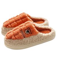 China Winter Slippers Home Women Indoor Couple Style Thick Bottom Warm Anti-Slip Plush Closed Toe House Men TOTOSN for sale