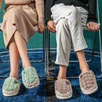China Winter Slippers Home Women Indoor Couple Style Thick Bottom Warm Anti-Slip Plush Closed Toe House Men TOTOSN for sale