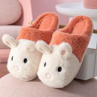 China Slippers Women Autumn Winter Home Soft Bottom Couple Style Cartoon Cute Rabbit Indoor Anti-Slip Plush House Men for sale