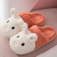 China Slippers Women Autumn Winter Home Soft Bottom Couple Style Cartoon Cute Rabbit Indoor Anti-Slip Plush House Men for sale