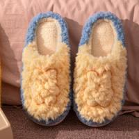 China Women Slippers Indoor Home Soft Bottom Anti-Slip Autumn Winter Couple Style Cartoon Cute Plush Warm Men Warm for sale
