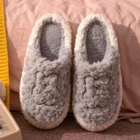 China Women Slippers Indoor Home Soft Bottom Anti-Slip Autumn Winter Couple Style Cartoon Cute Plush Warm Men Warm for sale
