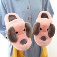 China Home Winter Wrap Hell Slippers Women Thick Bottom Cartoon Cute Dog Flannel Fabric Indoor Shoes Men Wholesale for sale