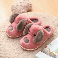 China Home Winter Wrap Hell Slippers Women Thick Bottom Cartoon Cute Dog Flannel Fabric Indoor Shoes Men Wholesale for sale