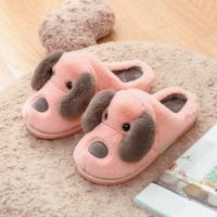 China Home Winter Wrap Hell Slippers Women Thick Bottom Cartoon Cute Dog Flannel Fabric Indoor Shoes Men Wholesale for sale