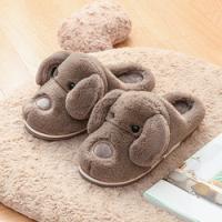 China Home Winter Wrap Hell Slippers Women Thick Bottom Cartoon Cute Dog Flannel Fabric Indoor Shoes Men Wholesale for sale