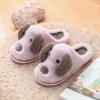China Home Winter Wrap Hell Slippers Women Thick Bottom Cartoon Cute Dog Flannel Fabric Indoor Shoes Men Wholesale for sale