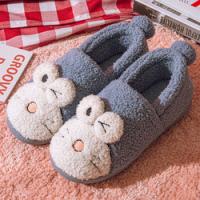 China Couple Autumn winter cute Cartoon Doraemon Shape slippers women soft warm plush home indoor shoes for sale