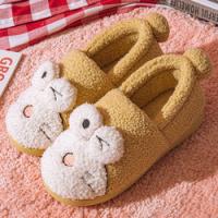 China Couple Autumn winter cute Cartoon Doraemon Shape slippers women soft warm plush home indoor shoes for sale