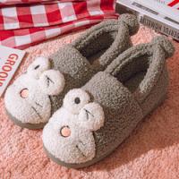 China Couple Autumn winter cute Cartoon Doraemon Shape slippers women soft warm plush home indoor shoes for sale