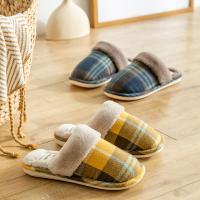 China 2021 new design Plaid Home Indoor Shoes light weight Thermal Autumn Winter slippers with best price for sale