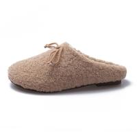 China 2021 Newest design women fluffy slippers faux fur shoes slides sandals winter fall solid color plush sandal in stock for sale