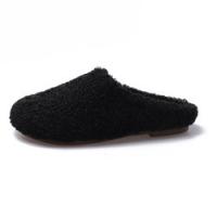 China 2021 Newest design women fluffy slippers faux fur shoes slides sandals winter fall solid color plush sandal in stock for sale