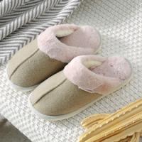 China Slippers Women Home Closed Toed Winter Indoor Simply Style Plush Warm Aniti-Slip Autumn Winter Men House Shoes for sale