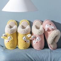 China New Design Winter Slippers Women Thermal Anti-Slip Home Bedroom Cartoon Cute Thick Bottom Couple Style Plush Men for sale