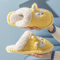 China New Design Winter Slippers Women Thermal Anti-Slip Home Bedroom Cartoon Cute Thick Bottom Couple Style Plush Men for sale