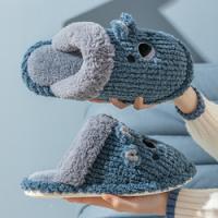 China New Design Winter Slippers Women Thermal Anti-Slip Home Bedroom Cartoon Cute Thick Bottom Couple Style Plush Men for sale
