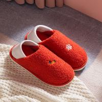 China Wholesale factory price winter Snowflake embroidery shoes soft warm PVC non-slip sole slippers for women and male garden shoes for sale