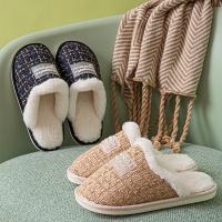 China Slippers Women Autumn Winter Warm Thick Bottom Anti-Slip Plush House Indoor Couple Simple Style women closed shoes for sale