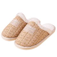 China Slippers Women Autumn Winter Warm Thick Bottom Anti-Slip Plush House Indoor Couple Simple Style women closed shoes for sale