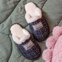 China Slippers Women Autumn Winter Warm Thick Bottom Anti-Slip Plush House Indoor Couple Simple Style women closed shoes for sale