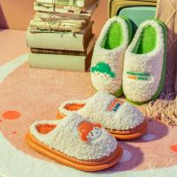 China New design 2021 autumn and winter cartoon girl patterns home slippers warm fluffy women bedroom shoes supplier for sale