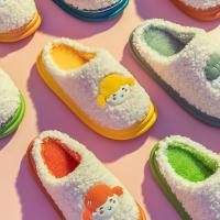 China New design 2021 autumn and winter cartoon girl patterns home slippers warm fluffy women bedroom shoes supplier for sale