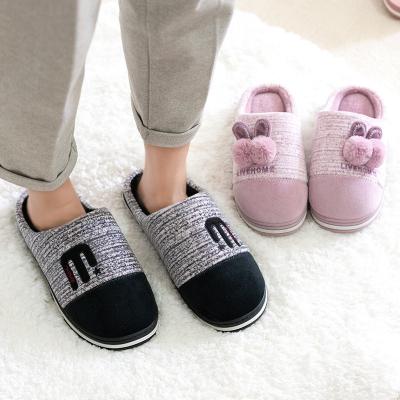 China wholesale new for women and male winter Coral fleece warm slippers cute rabbit ear cartoon home indoor shoes for sale