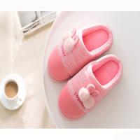 China wholesale new for women and male winter Coral fleece warm slippers cute rabbit ear cartoon home indoor shoes for sale