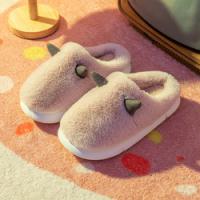 China New 2021 winter wholesale ladies fashion solid color home slippers Rabbit Fur fabric lightweight bedroom shoes for sale