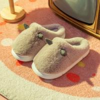 China New 2021 winter wholesale ladies fashion solid color home slippers Rabbit Fur fabric lightweight bedroom shoes for sale