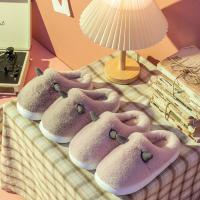 China Hot selling new Winter plus plush Home Indoor Slippers good price women cute cartoon soft sole couple Shoes for sale